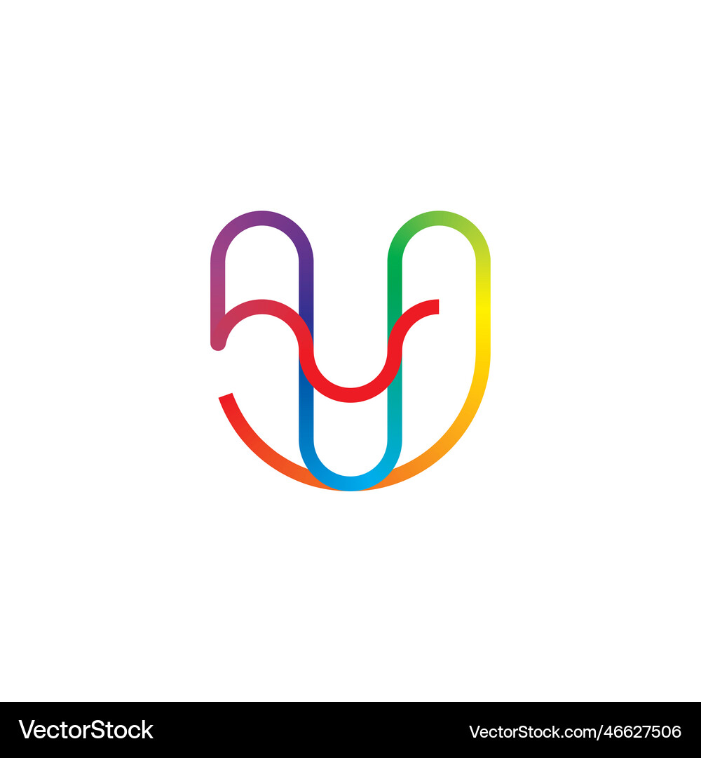 Colorful blend letter u line logo Royalty Free Vector Image
