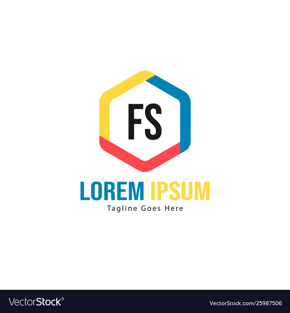 Initial fs logo template with modern frame Vector Image