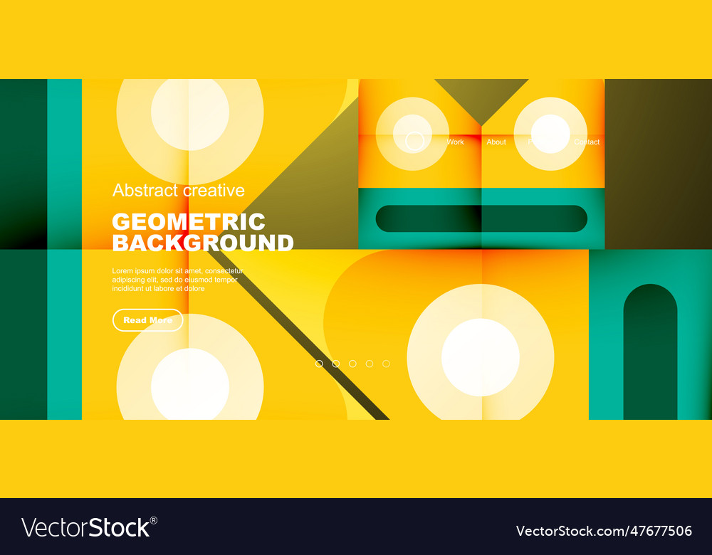Minimal landing page geometric shapes business Vector Image
