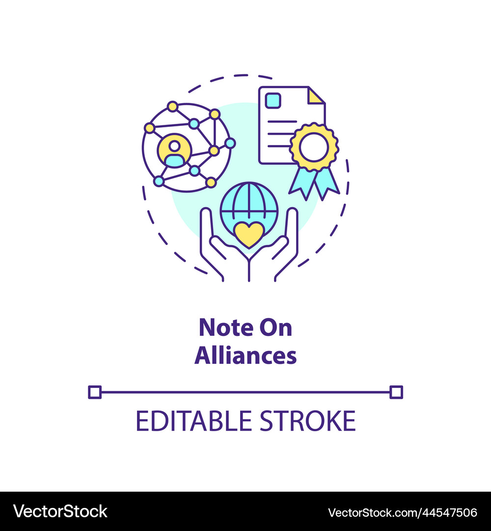 Note on alliances concept icon Royalty Free Vector Image