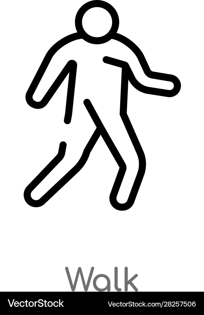 Outline walk icon isolated black simple line Vector Image