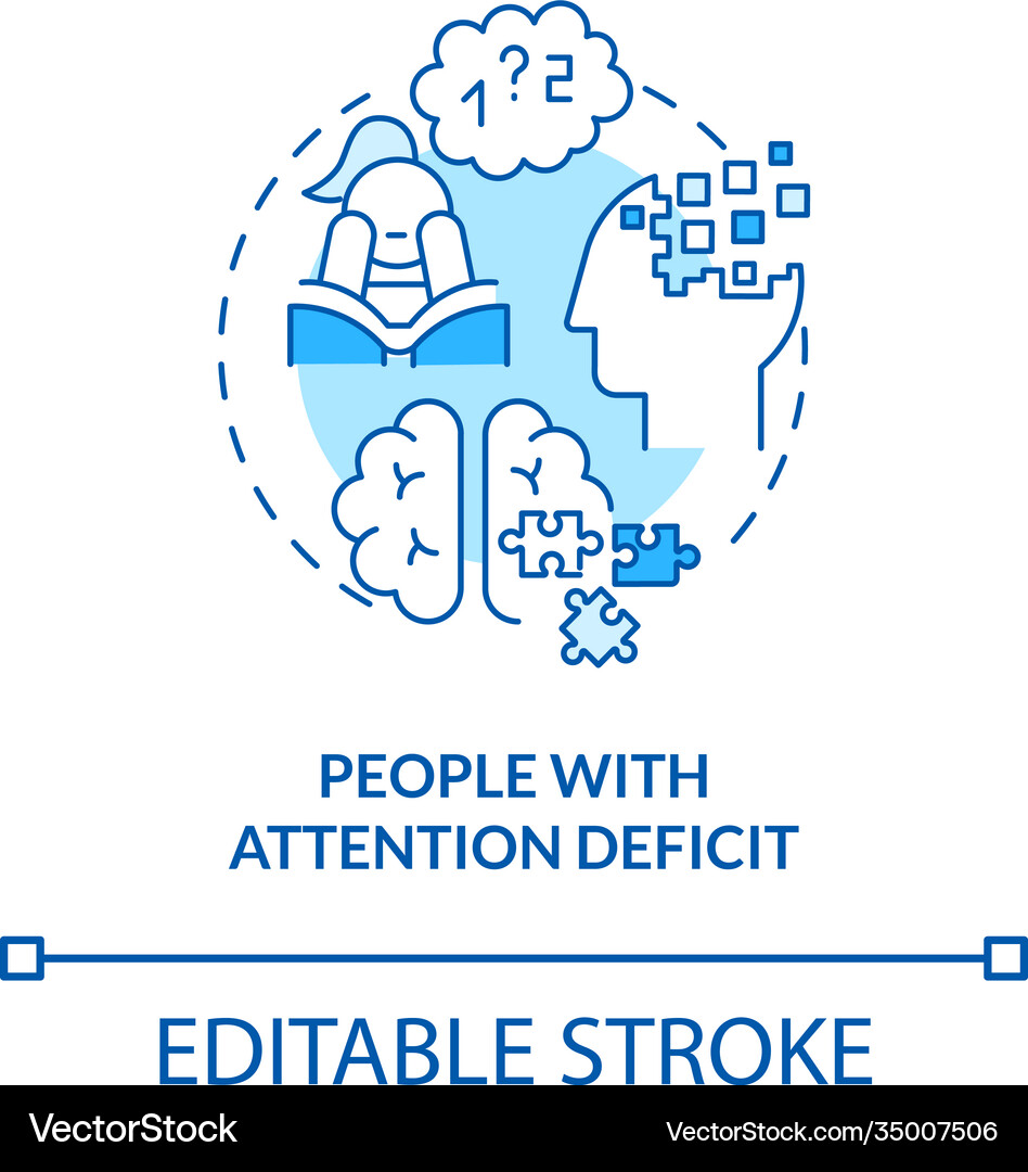 People with attention deficit concept icon Vector Image