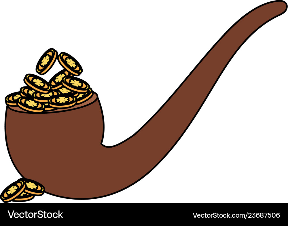Pipe full of gold Royalty Free Vector Image - VectorStock