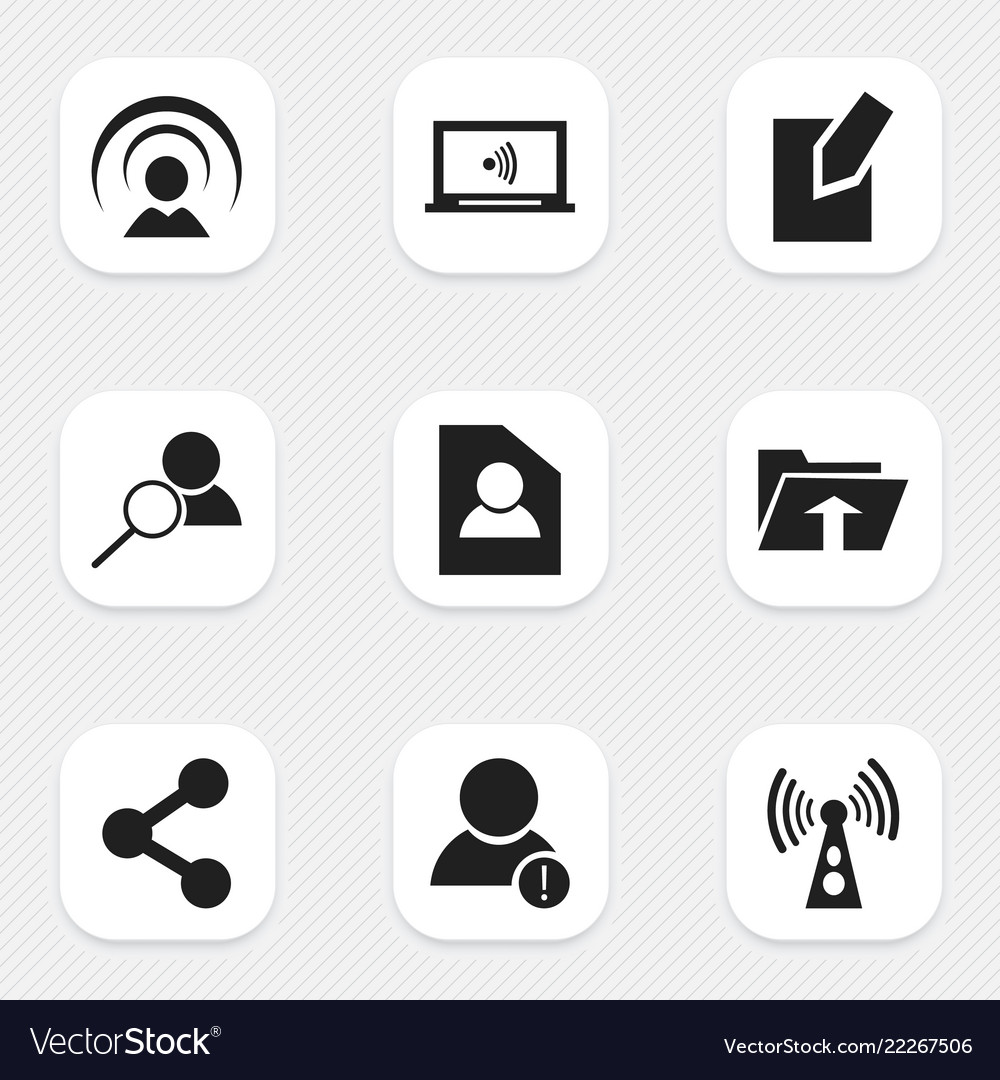 Set of 9 editable web icons includes symbols Vector Image