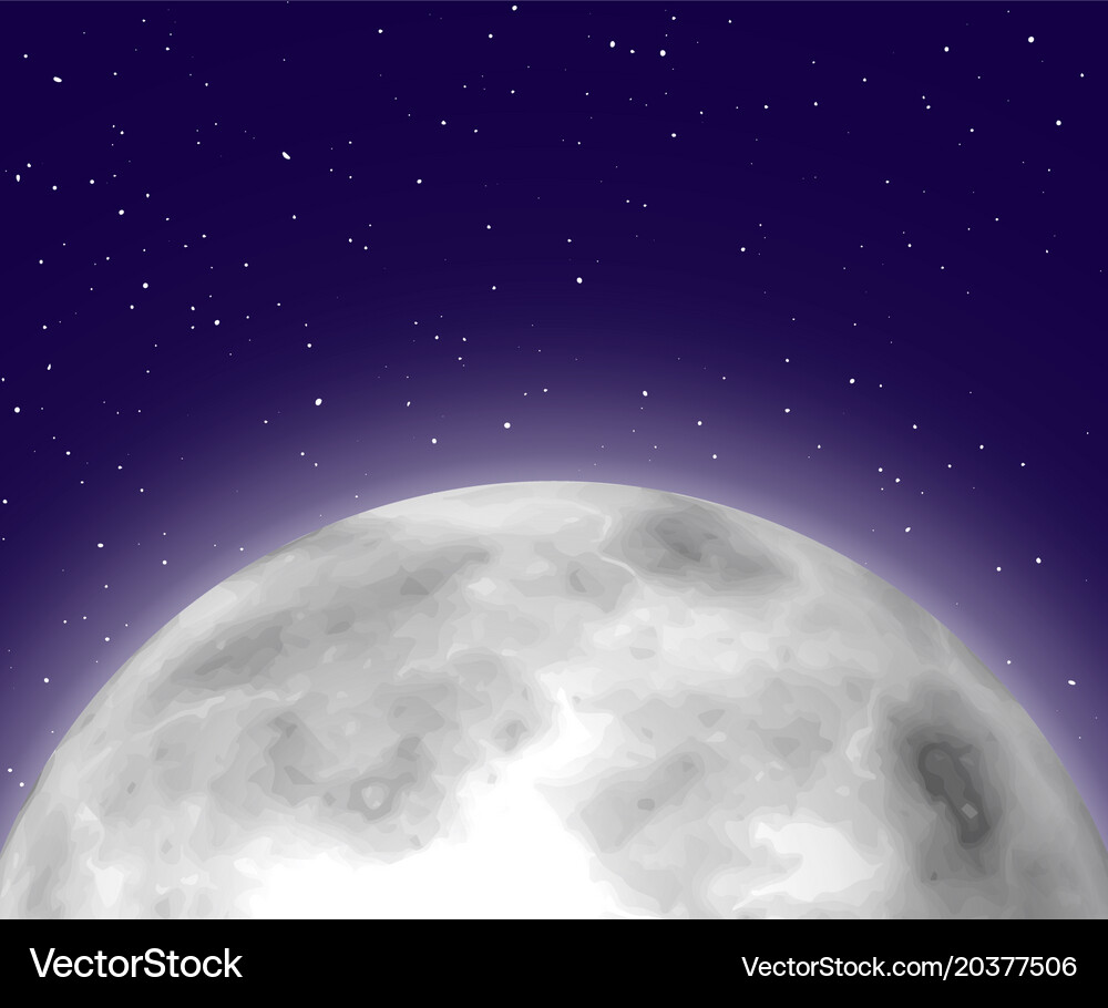 Shining moonrise close-up night background Vector Image
