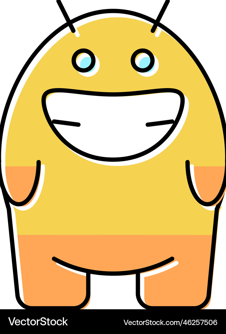 Smile monster alien color icon Royalty Free Vector Image