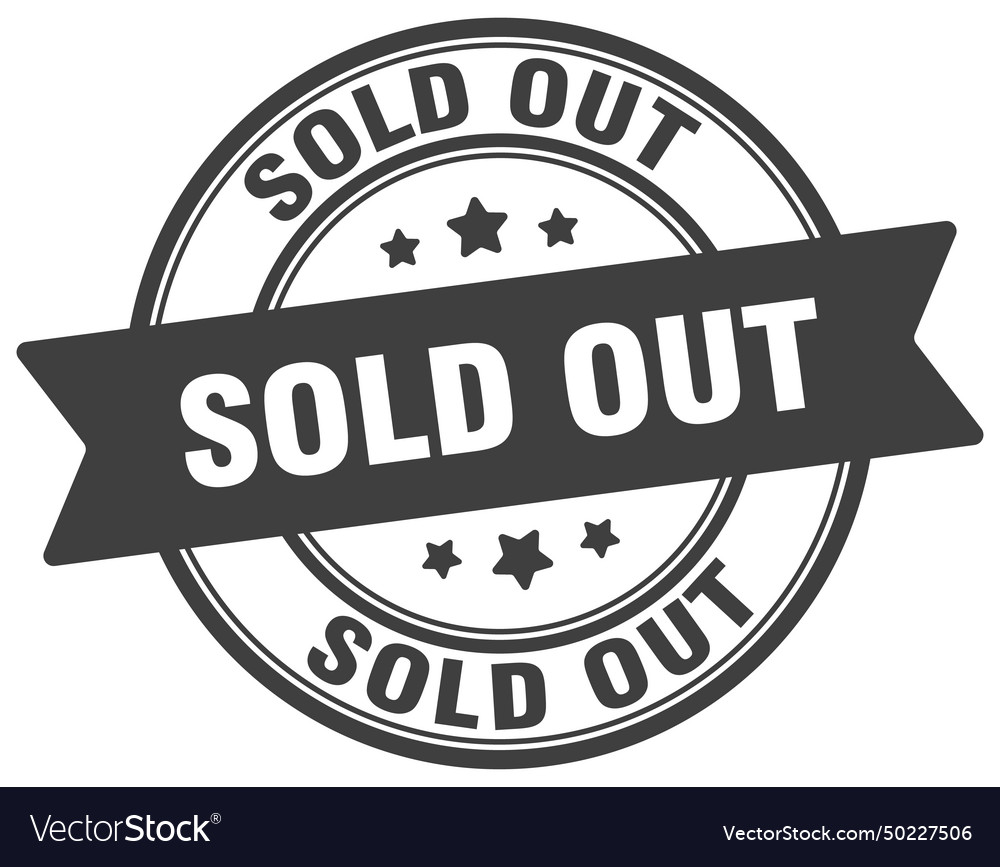 Sold out stamp label on transparent Royalty Free Vector