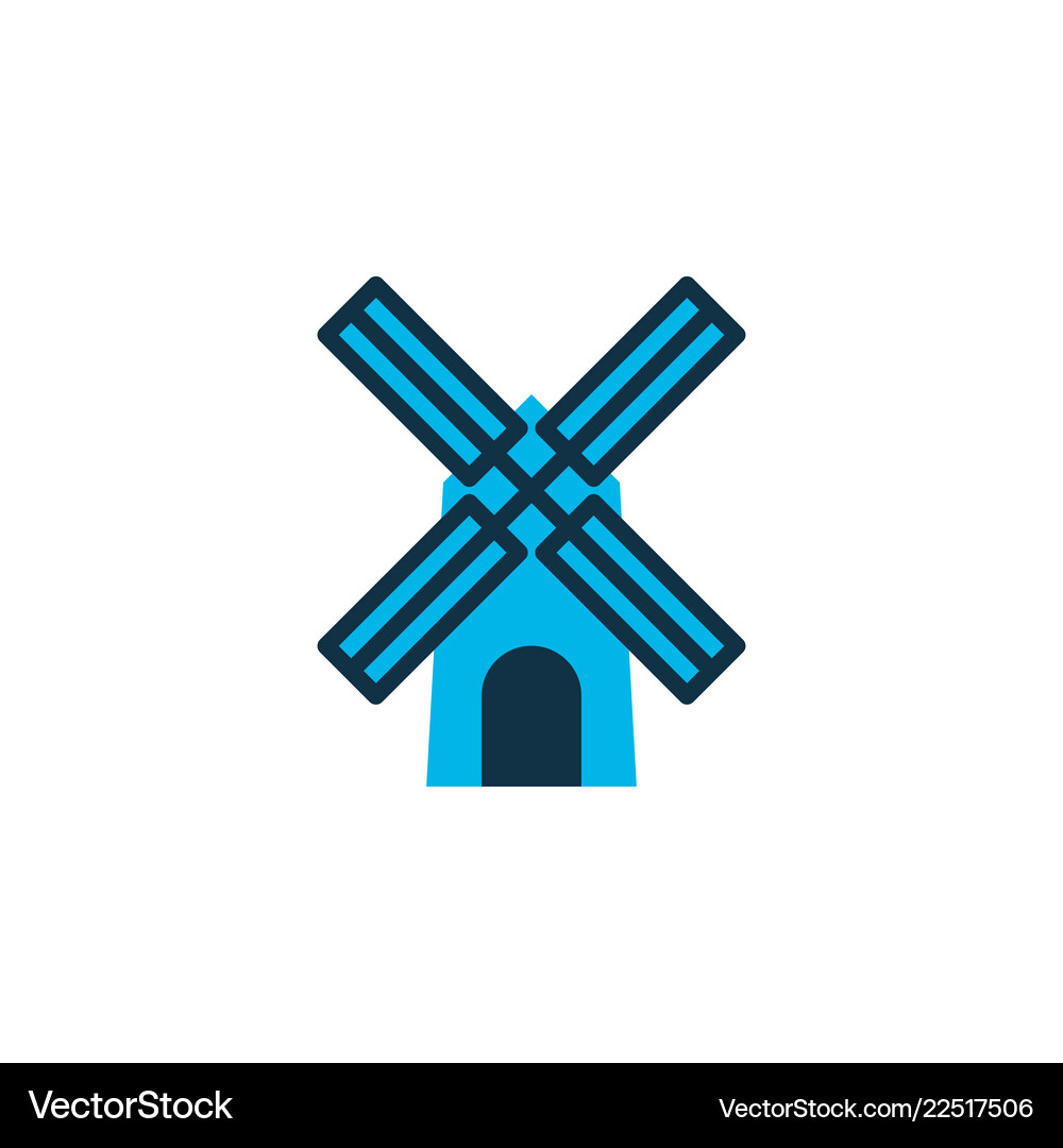 Windmill icon colored symbol premium quality Vector Image