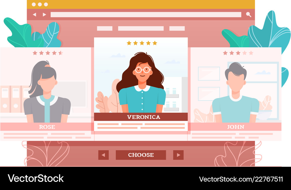 App for evaluating and rating people looks Vector Image