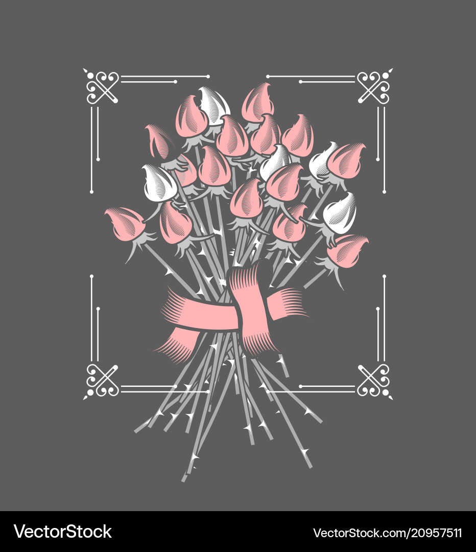 Bouquet of roses Royalty Free Vector Image - VectorStock