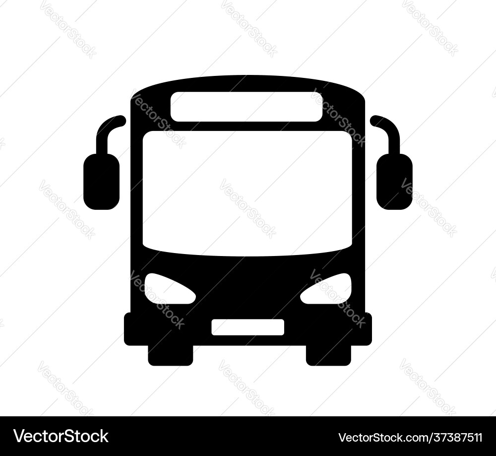 Bus icon front view city vehicle emblem Royalty Free Vector