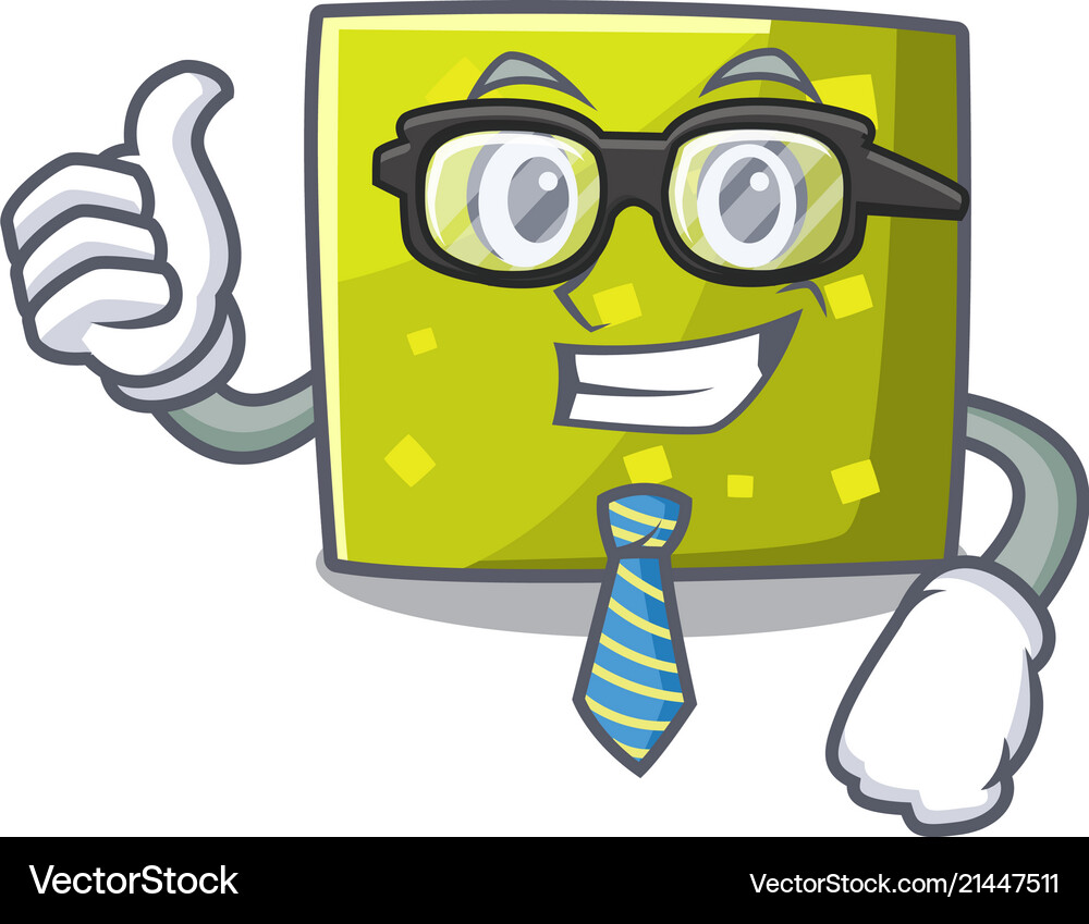 Businessman square character cartoon style Vector Image