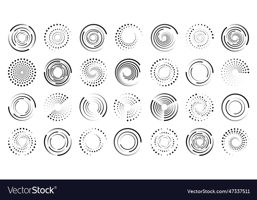 Circle halftone lines speed loading process Vector Image