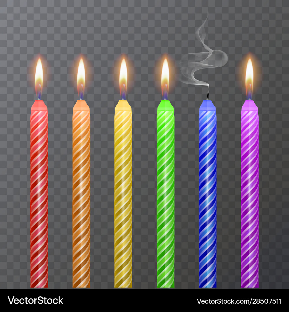 Colorful birthday cake candles Royalty Free Vector Image