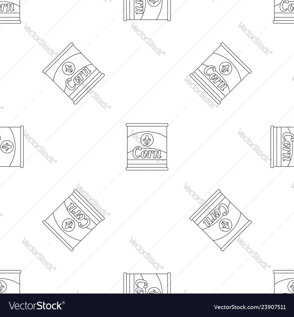 Corn can pattern seamless Royalty Free Vector Image