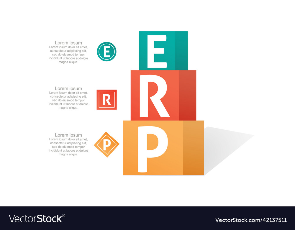 Erp system enterprise resource planning Royalty Free Vector