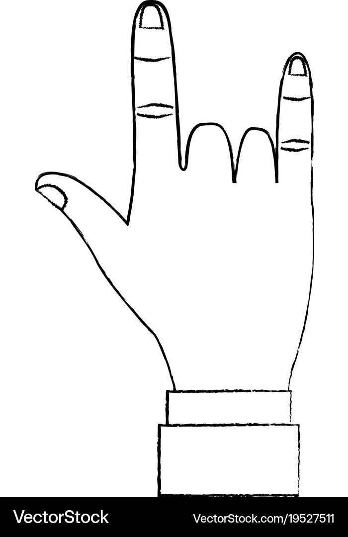 Hand in rock n roll sign gesture Royalty Free Vector Image