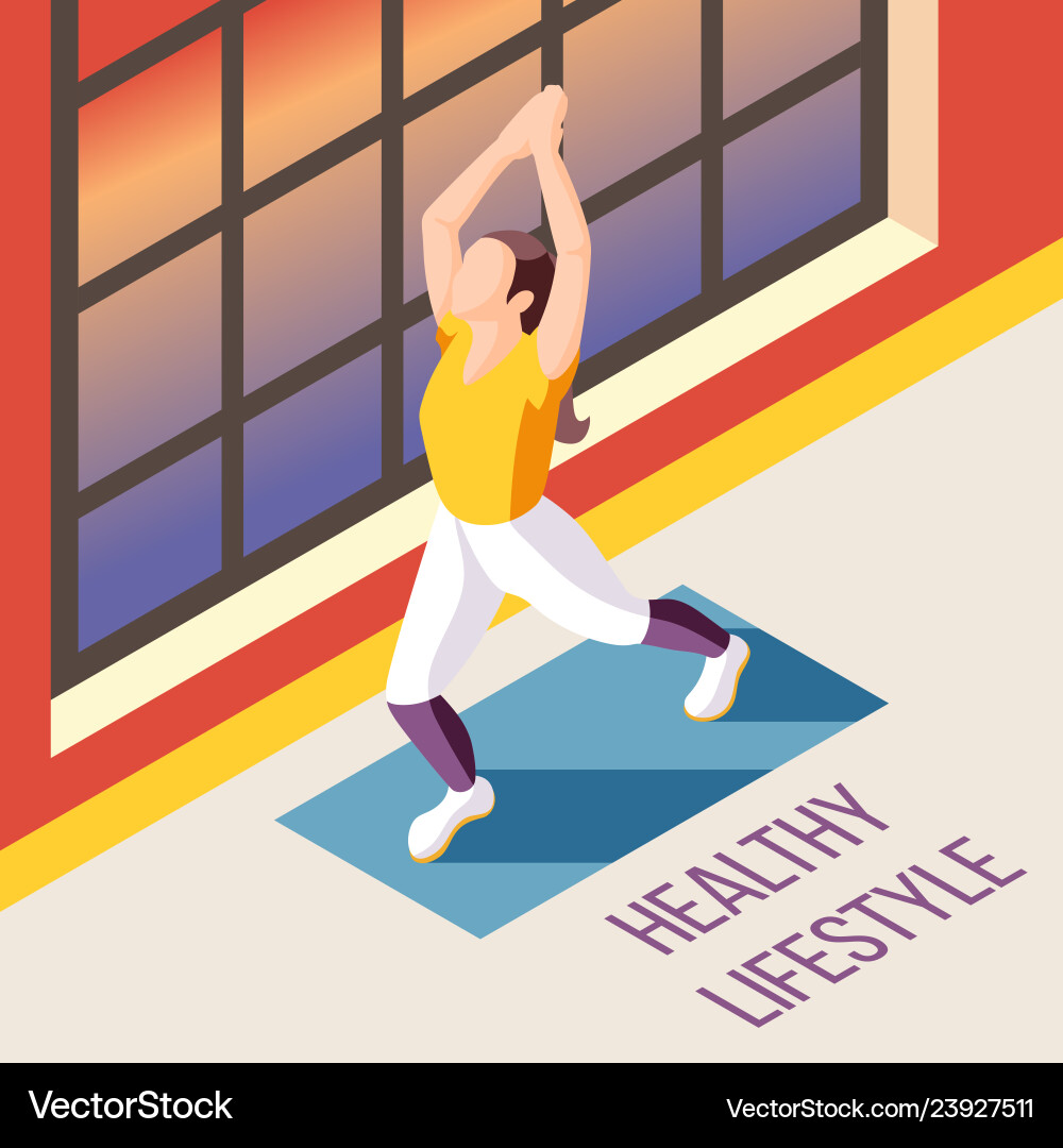 Healthy lifestyle isometric background Royalty Free Vector