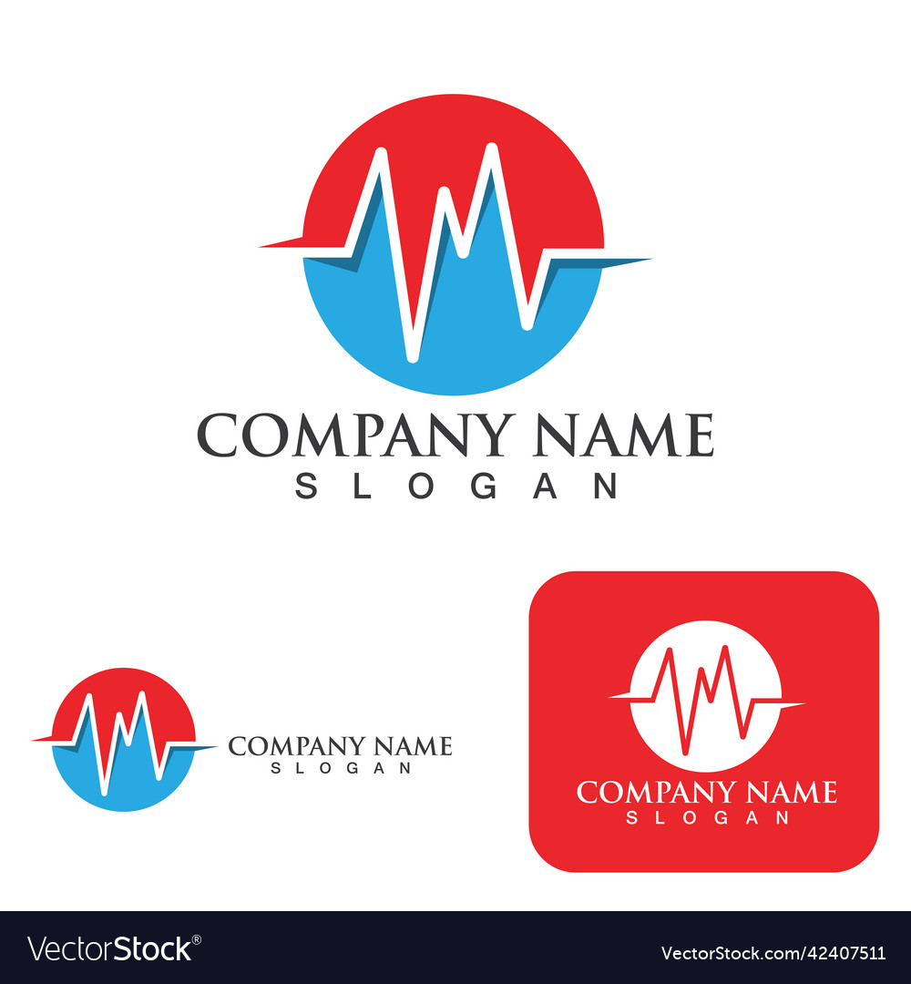 Heartbeat logo and symbol template design element Vector Image