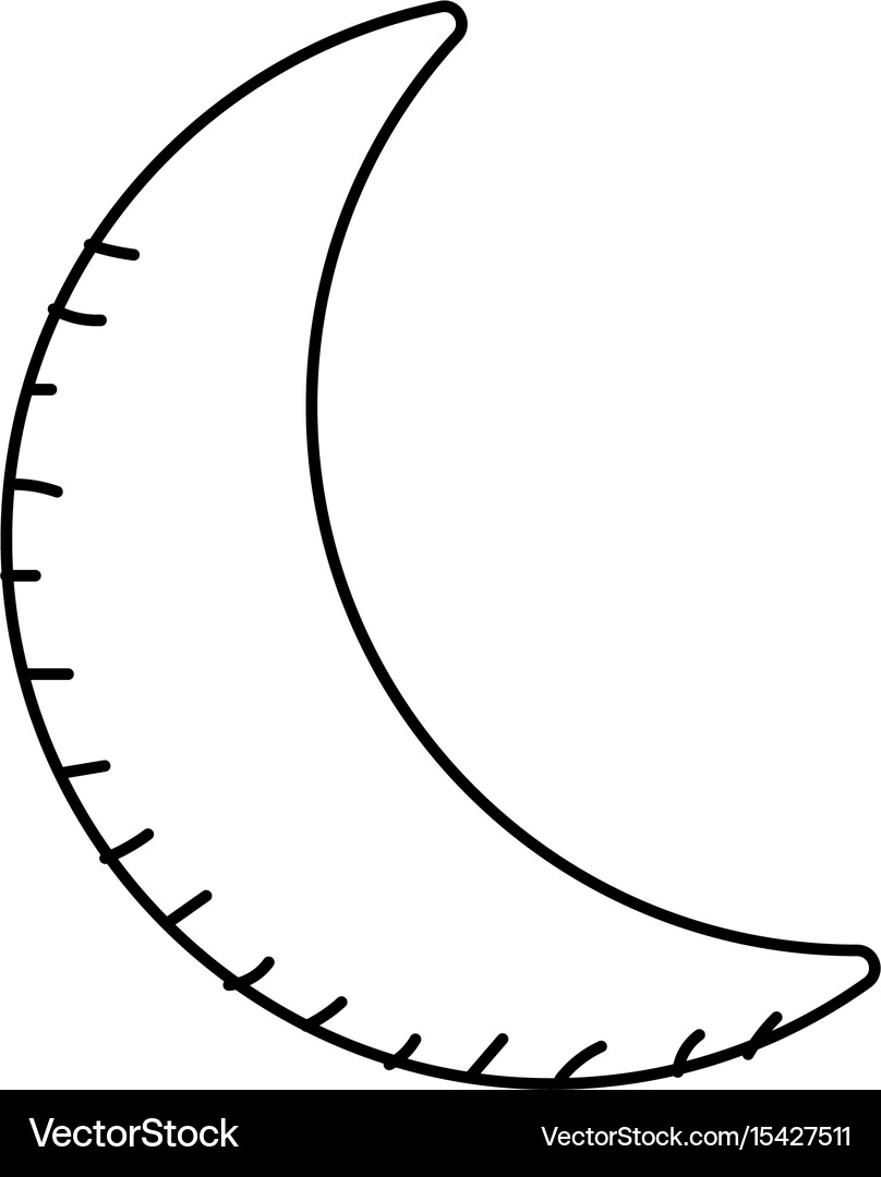 Line beauty moon on the galaxy space Royalty Free Vector