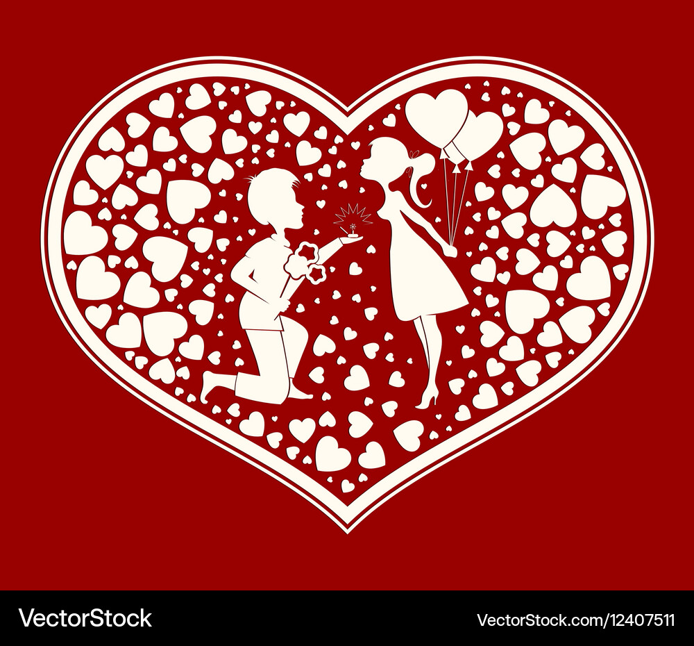Love the couple inside heart Royalty Free Vector Image