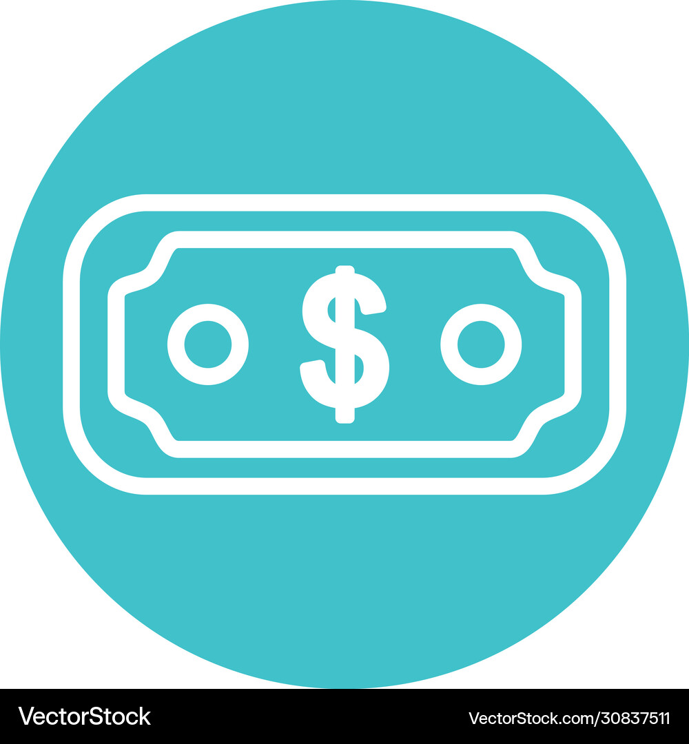 Money bill icon block line style Royalty Free Vector Image