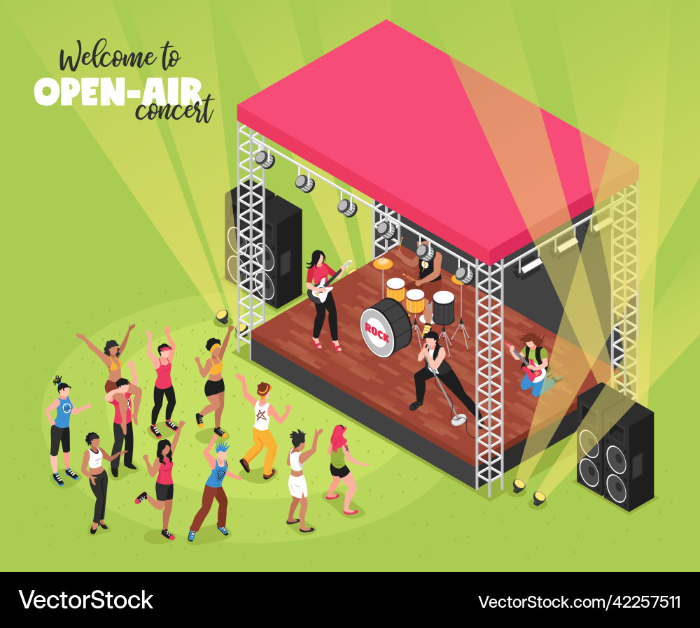 Outdoor music concert Royalty Free Vector Image