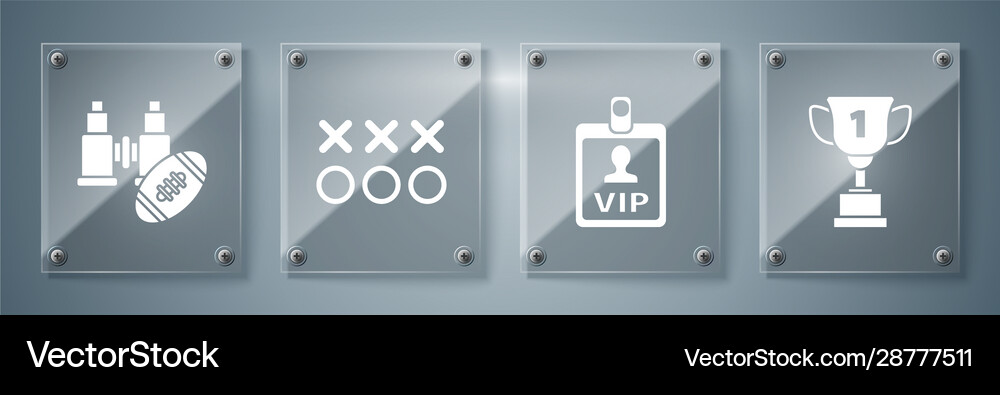 Set award cup vip badge planning strategy Vector Image