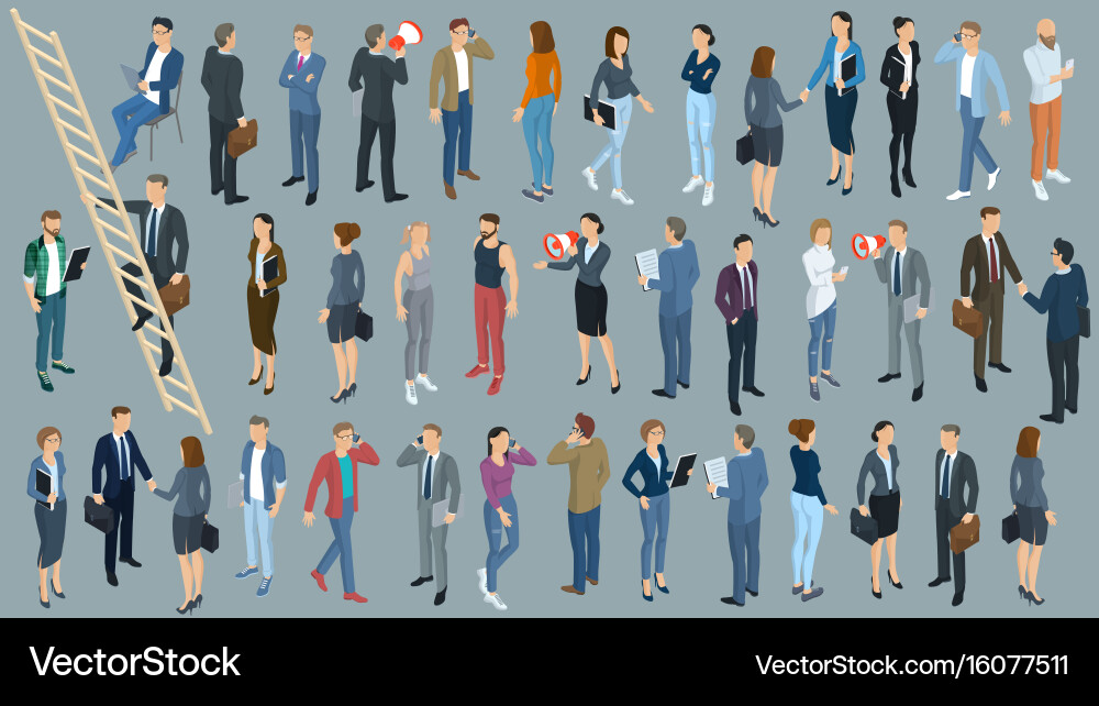 Set of isometric people Royalty Free Vector Image