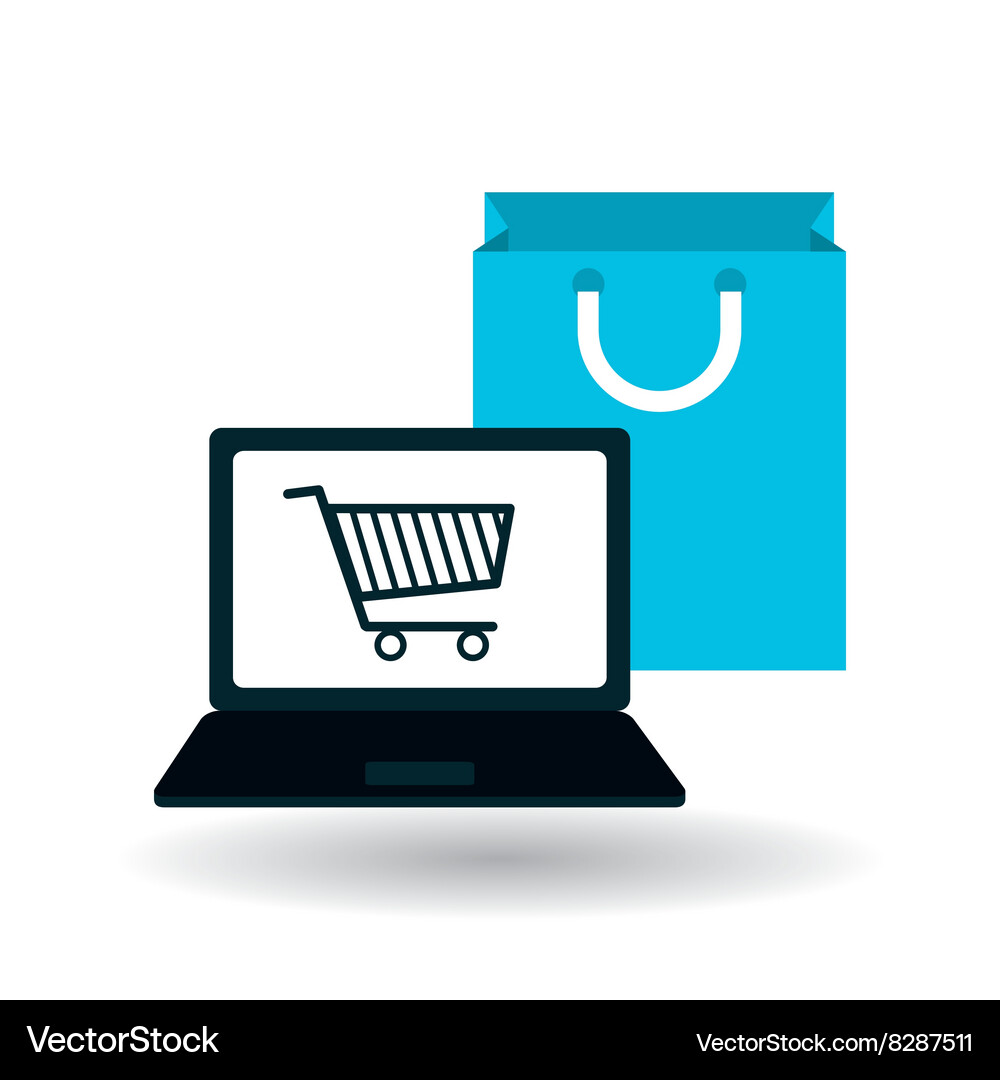 Shopping cart and bag design Royalty Free Vector Image