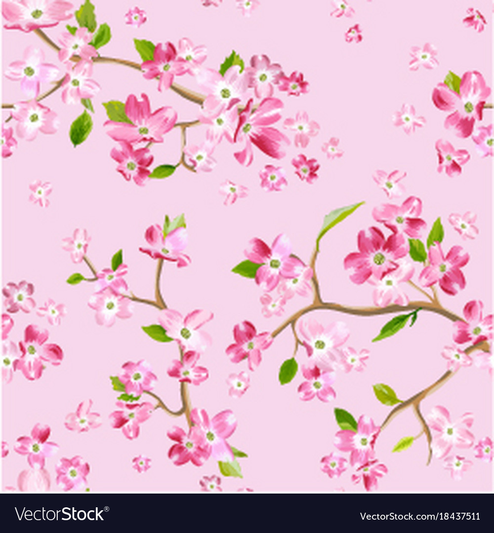 Spring flowers seamless pattern background Vector Image