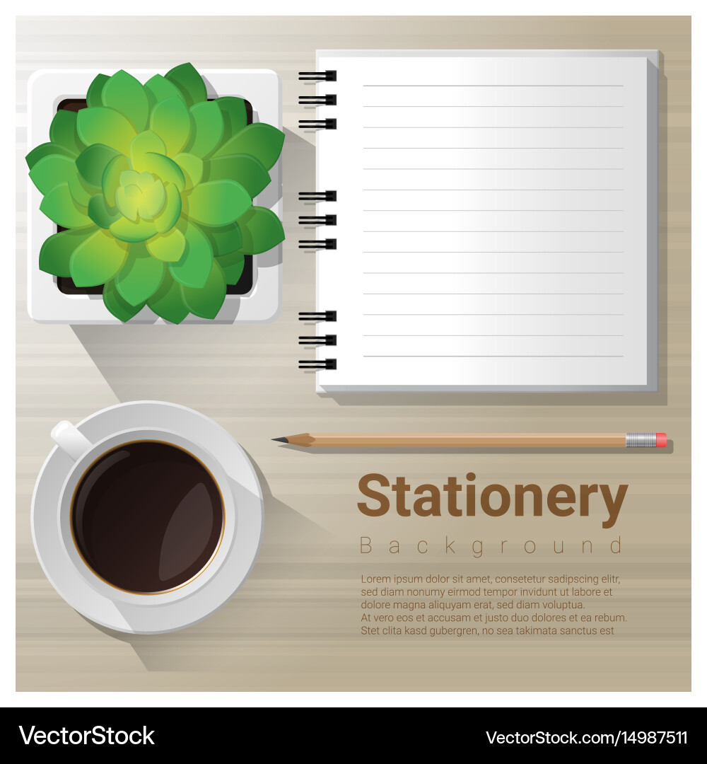 Stationery background with office equipment Vector Image