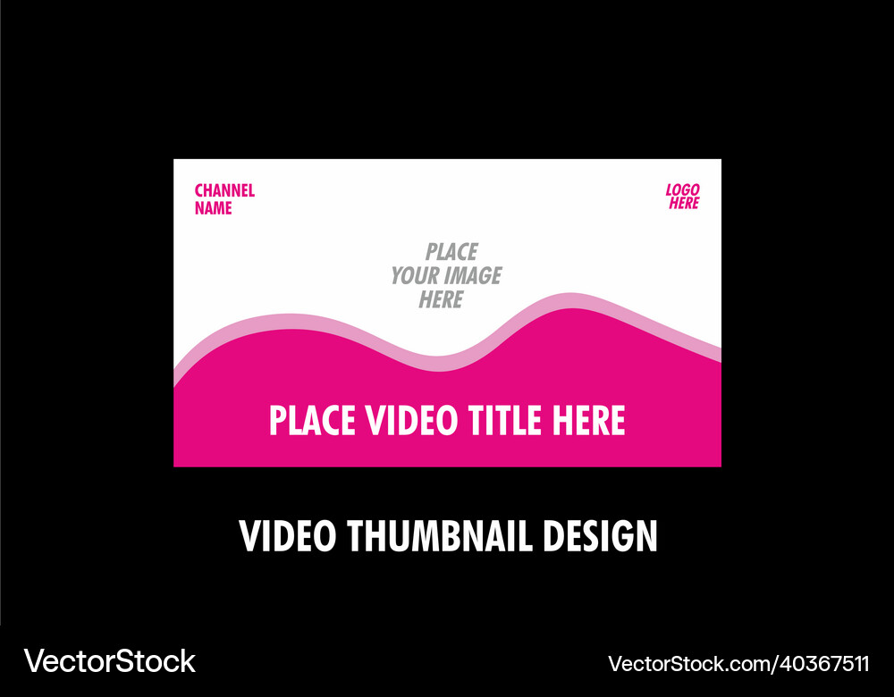 Unique graphic of video thumbnail design Vector Image
