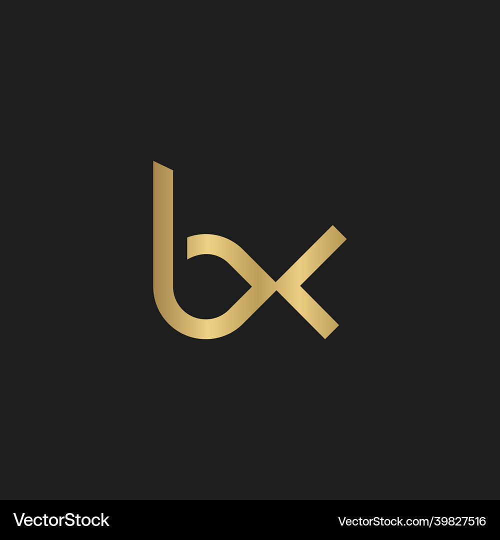 Alphabet initials logo bx xb x and b Royalty Free Vector