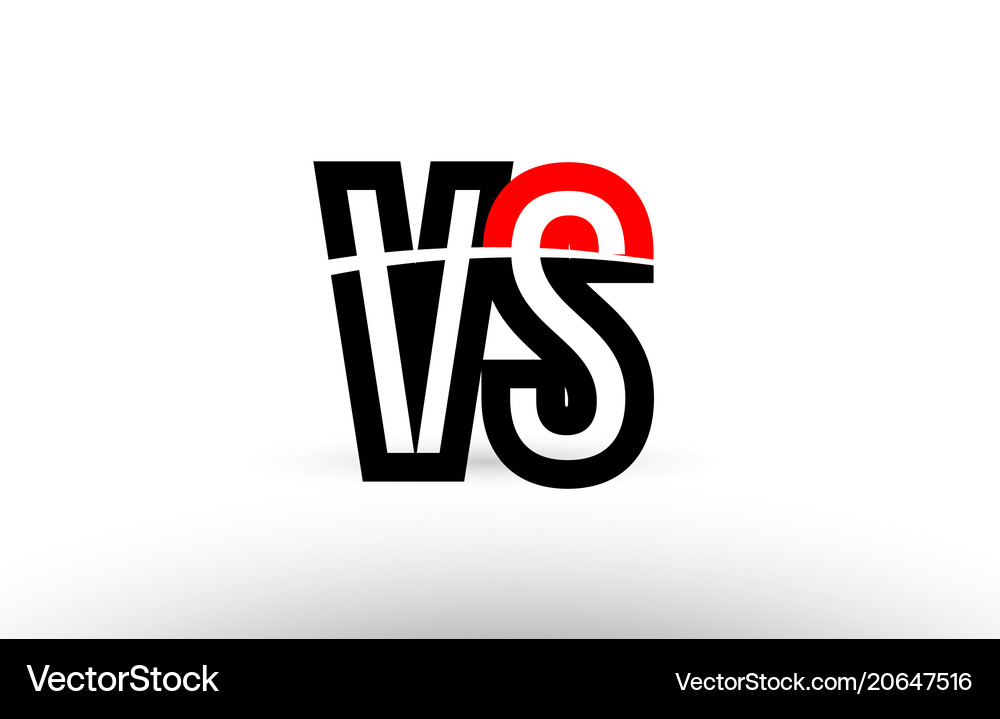 Black white alphabet letter vs v s logo icon Vector Image