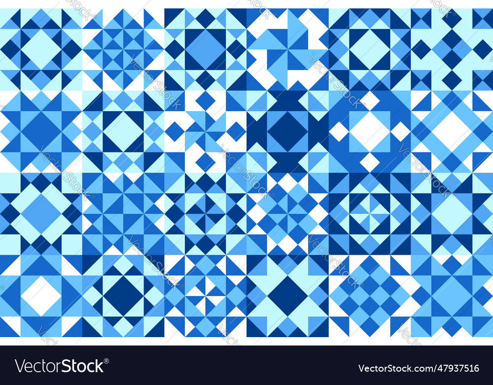 Blue ceramic tile pattern mosaic floor background Vector Image