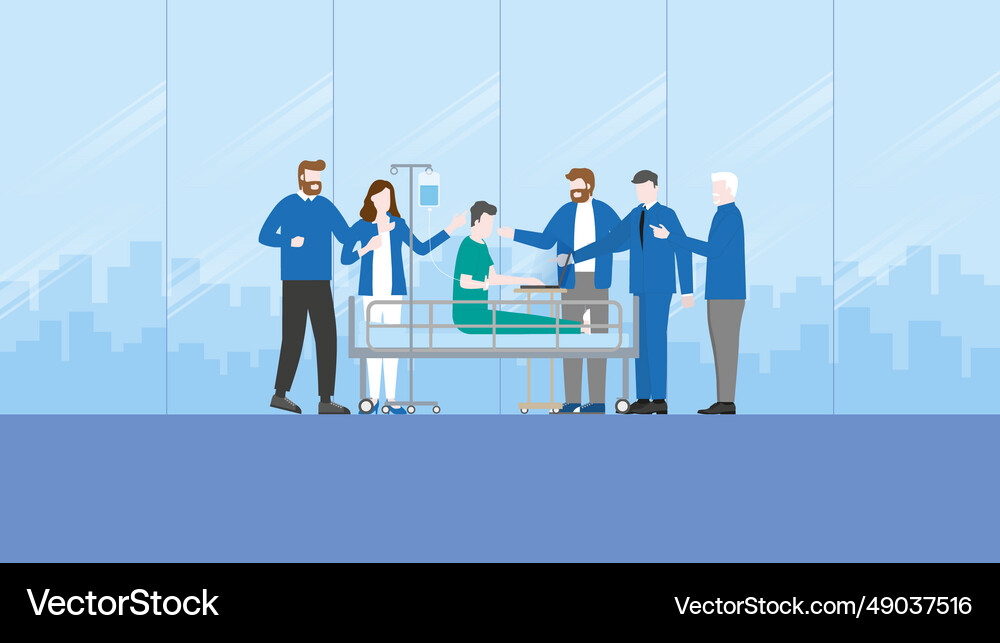 Client and boss assign tasks to a sick employee Vector Image
