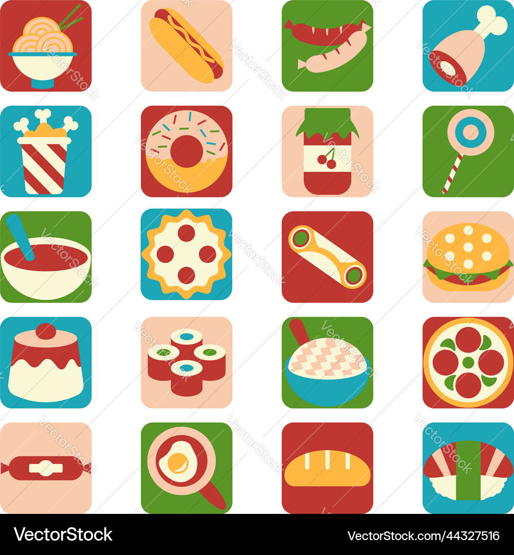 Delicious food on a white background Royalty Free Vector