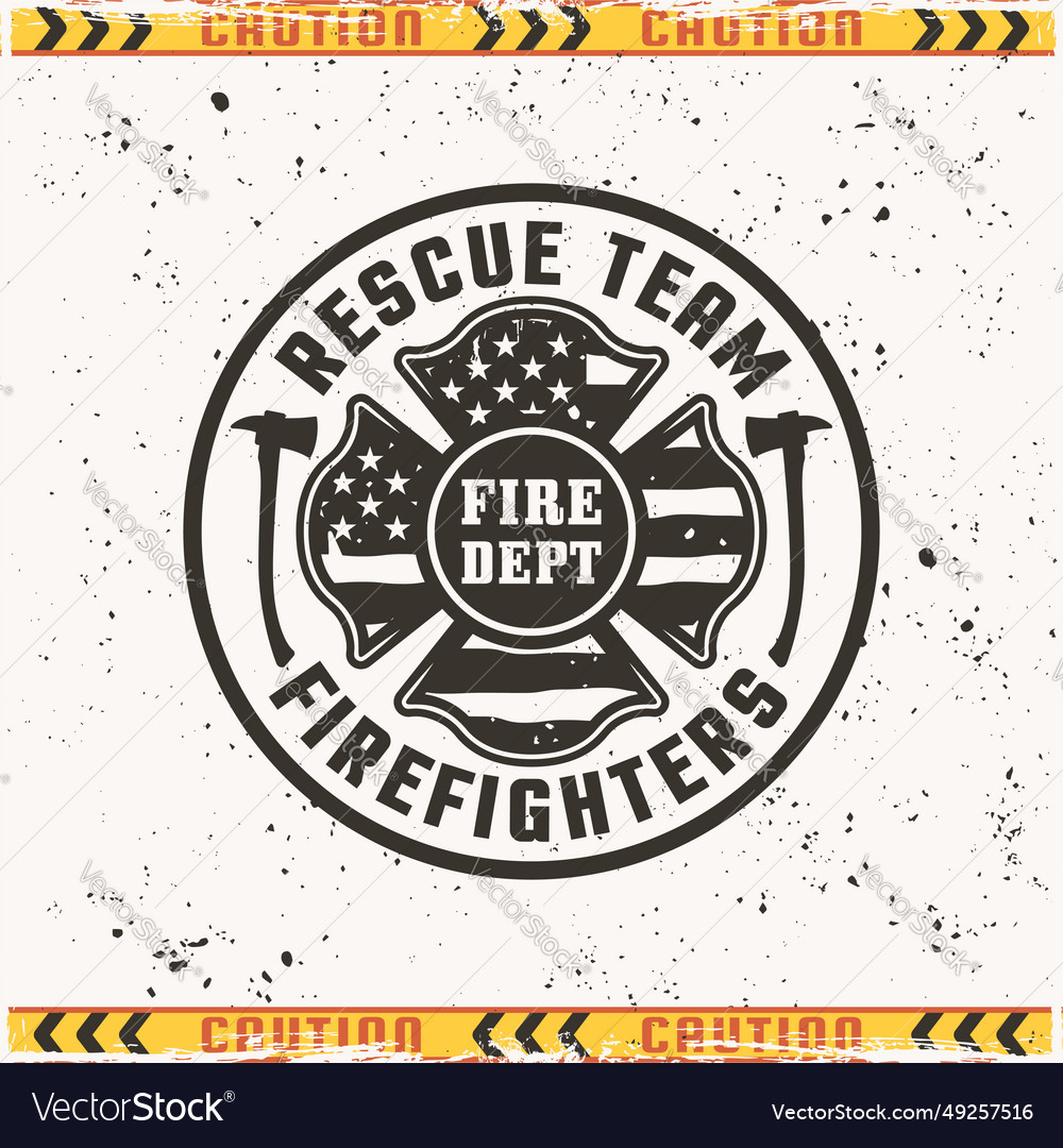 Firefighters emblem badge or label design Vector Image