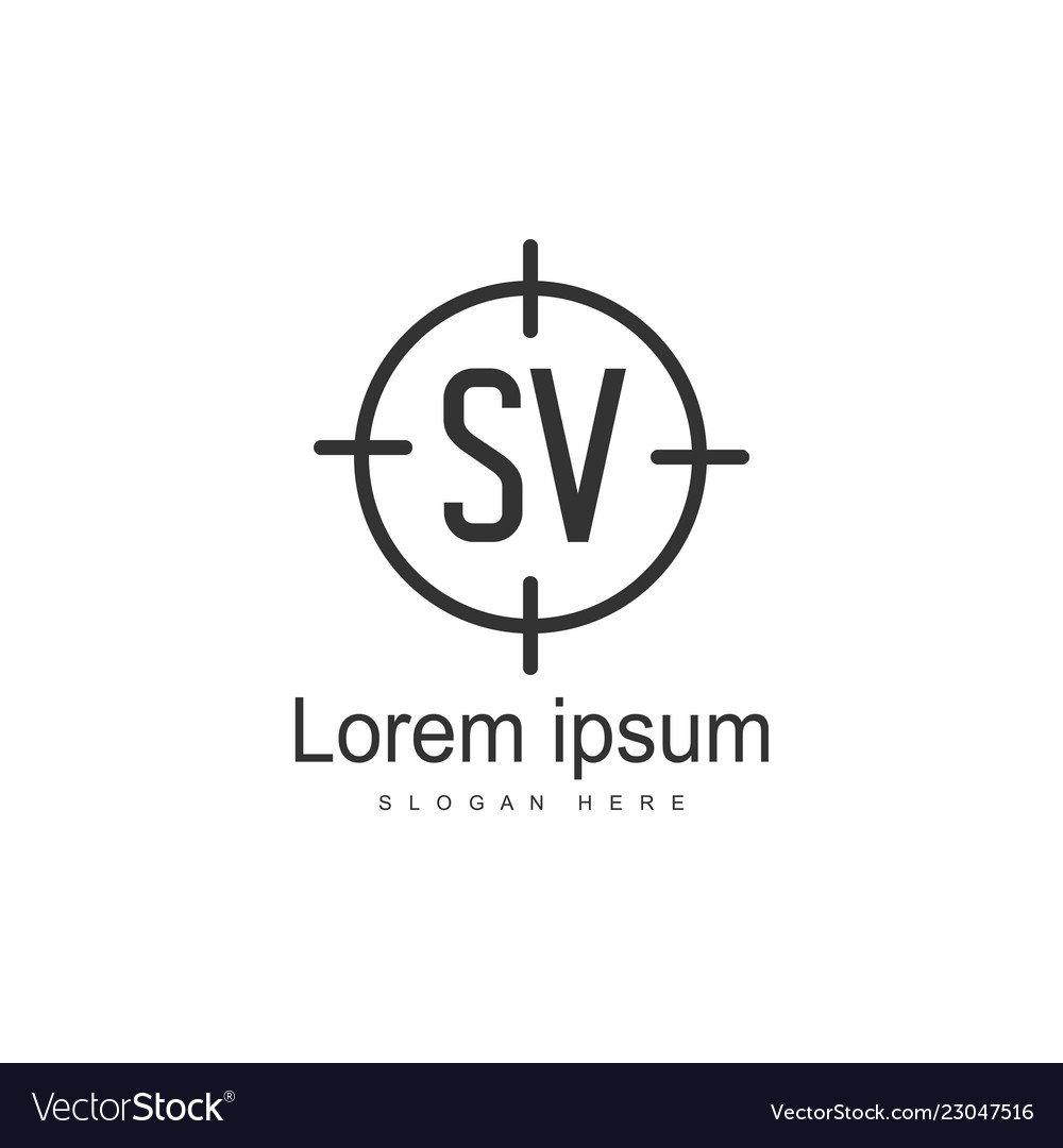 Initial letter sv logo template minimalist letter Vector Image