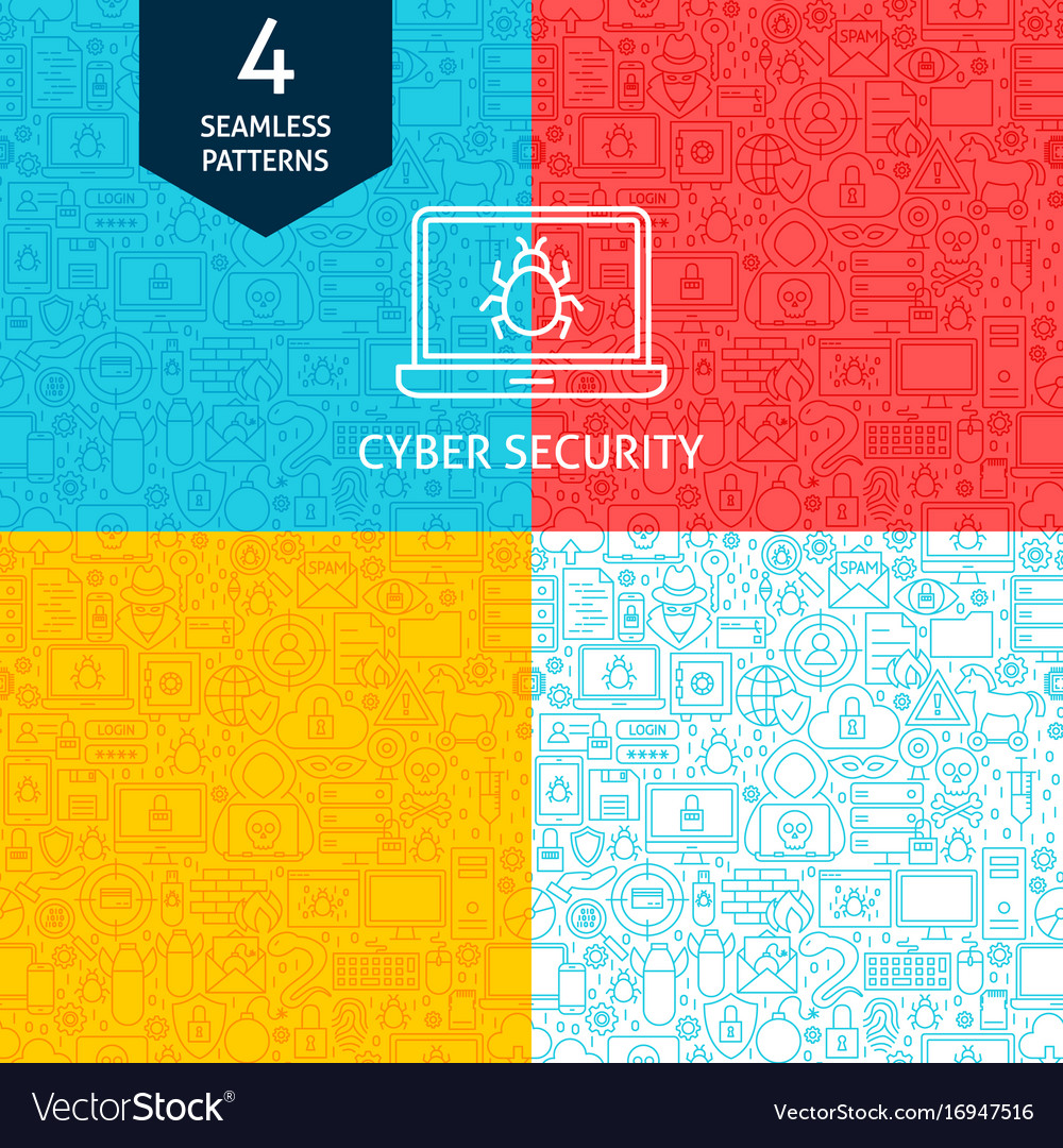 Line cyber security patterns Royalty Free Vector Image