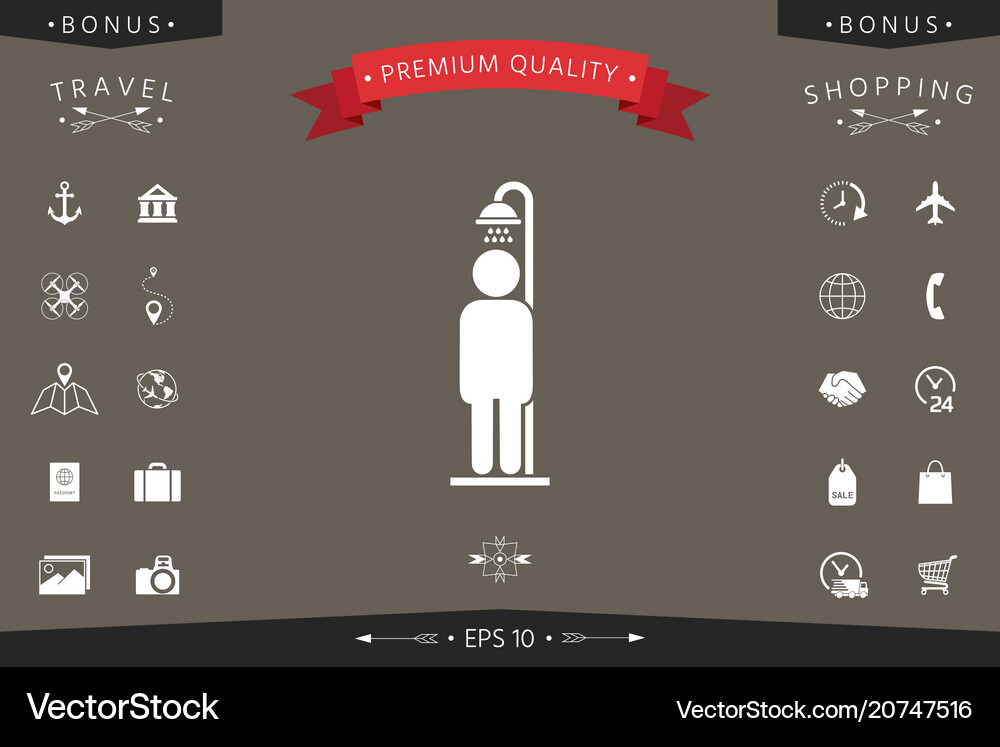 Man taking a shower Royalty Free Vector Image - VectorStock