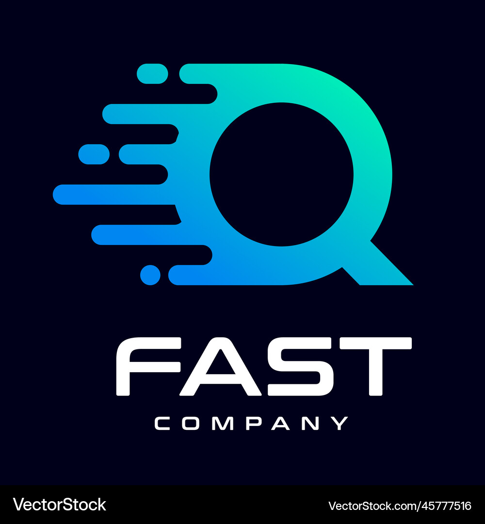 Modern fast letter q logo this font with speed Vector Image