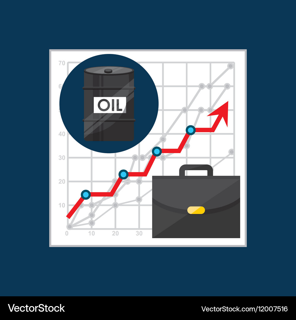 Oil and petroleum industry increasing graph Vector Image