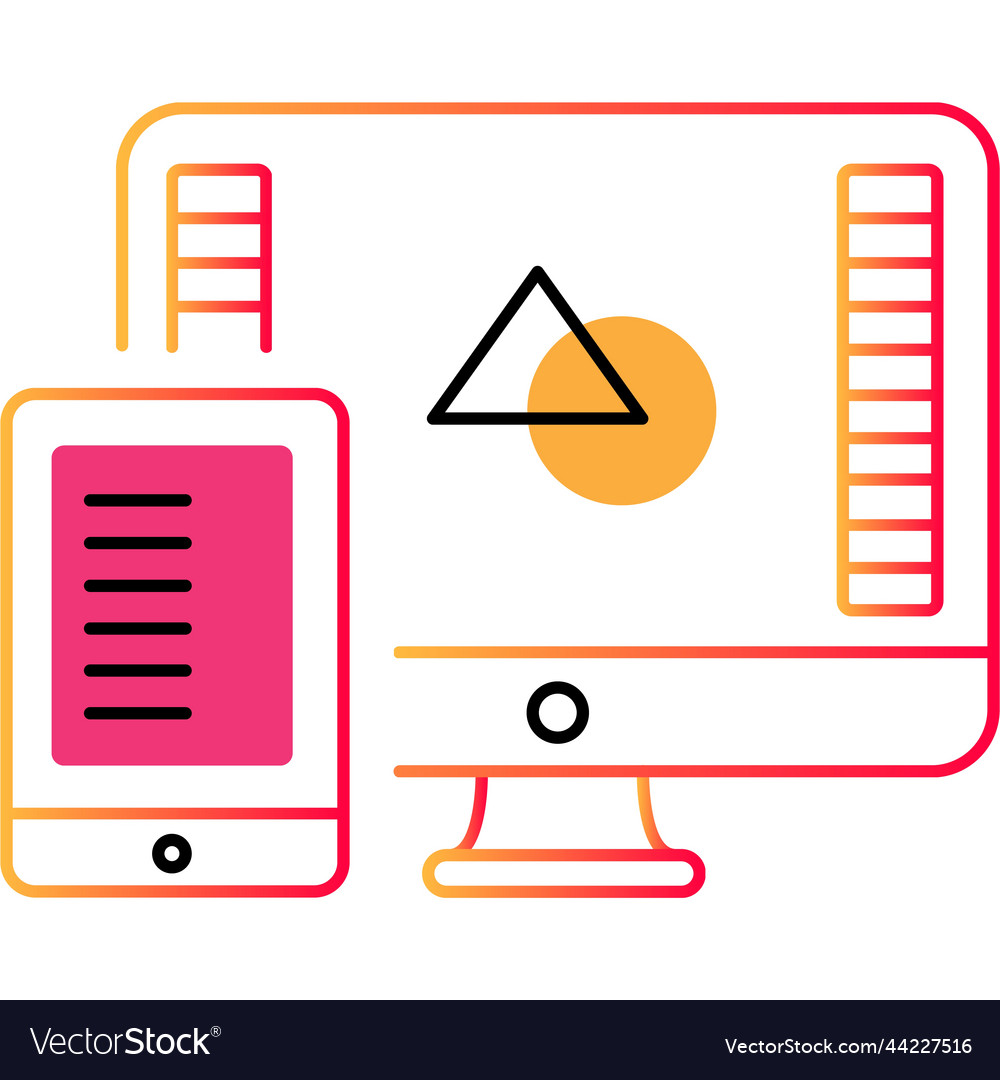 Pc software and mobile for creation outline icon Vector Image