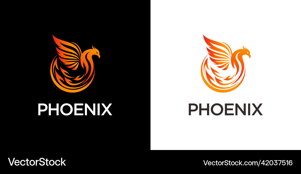 Phoenix abstract logo design Royalty Free Vector Image