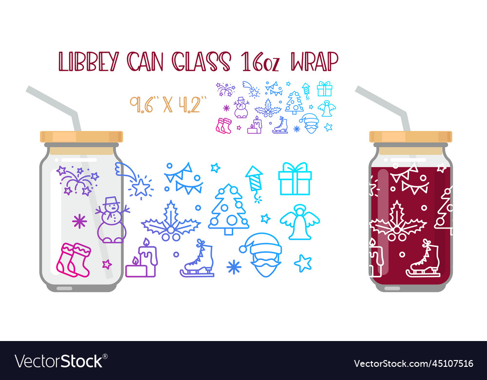 Printable full wrap for libby class can a pattern Vector Image