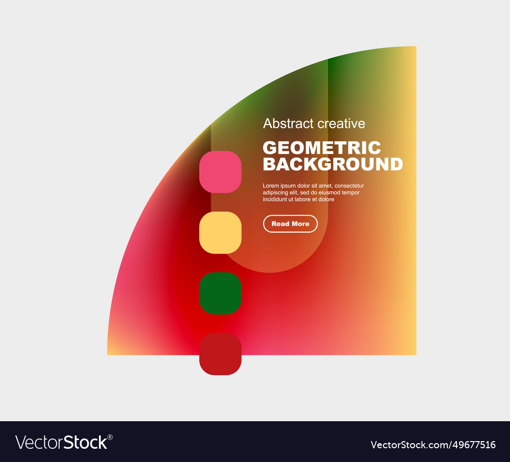 Round triangle and round square composition Vector Image