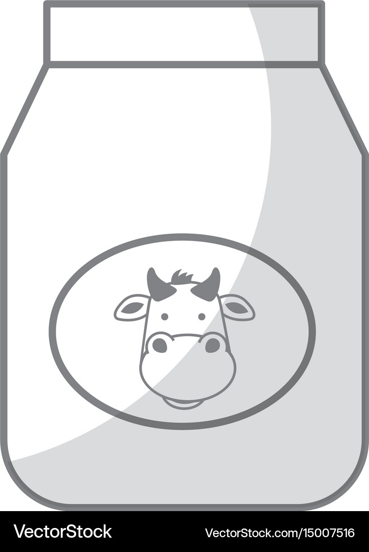 Shadow jar of milk graphic design Royalty Free Vector Image
