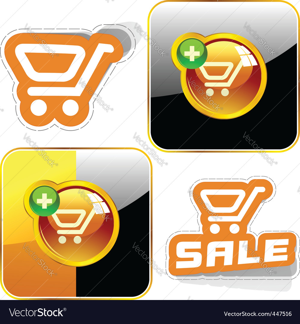 Shopping button set Royalty Free Vector Image - VectorStock